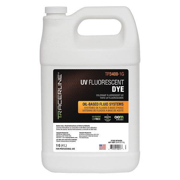 Tracerline UV Leak Detection Dye, 1 gal. Size TP3400-1G | Zoro