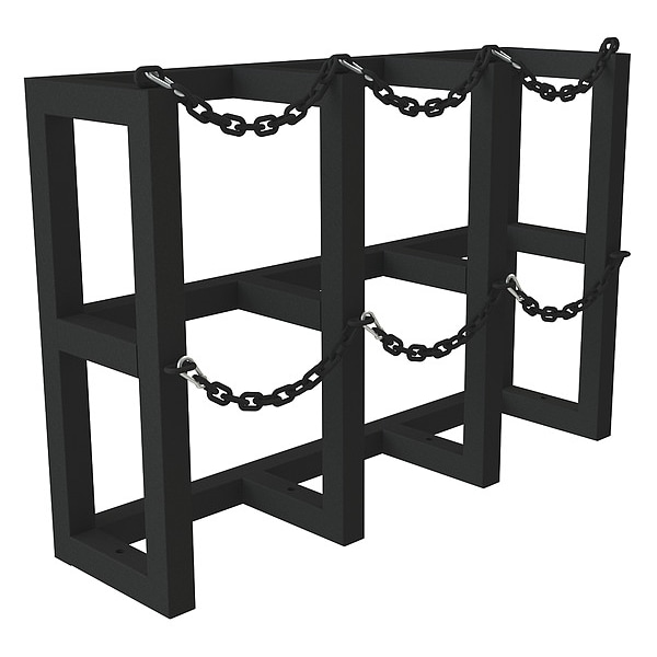 Durham Mfg Gas Cylinder Rack, Steel Tubing, 12" D, Color: Black GCRV ...