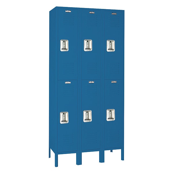 Lyon Wardrobe Locker, 36 in W, 15 in D, 78 in H, (2) Tier, (3) Wide ...