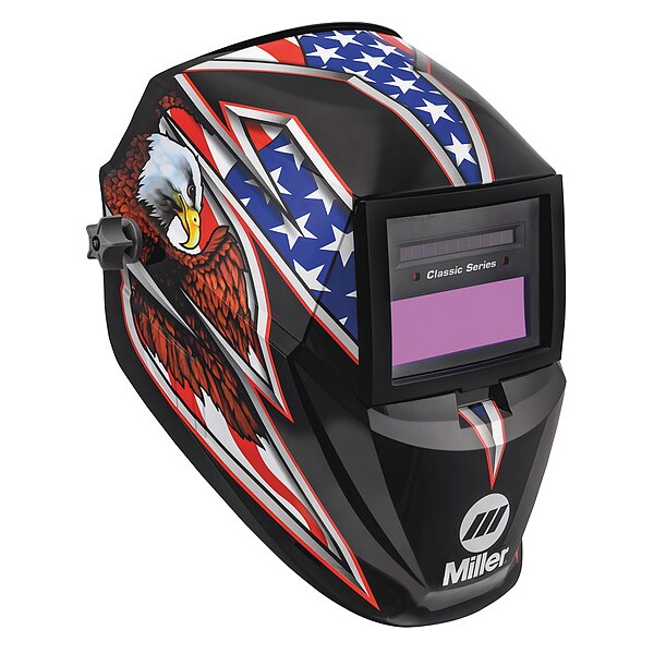 Miller Electric Welding Helmet, Black/Blue/Red/White 287369 | Zoro