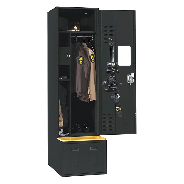 Lyon Gear Locker, (1) Tier, (1) Wide, Steel, Black, Powder Coated ...
