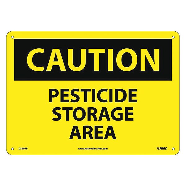 Nmc Caution Pesticide Storage Area Sign, C350RB C350RB | Zoro