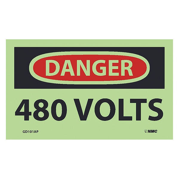Nmc Danger 480 Volts Label, Pk5, GD101AP GD101AP | Zoro