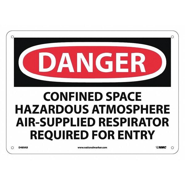 Nmc Danger Confined Space Hazardous Atmosphere Sign, D489AB D489AB | Zoro