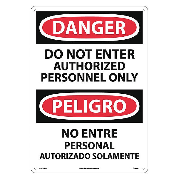 Nmc Danger Do Not Enter Sign - Bilingual ESD200RC | Zoro