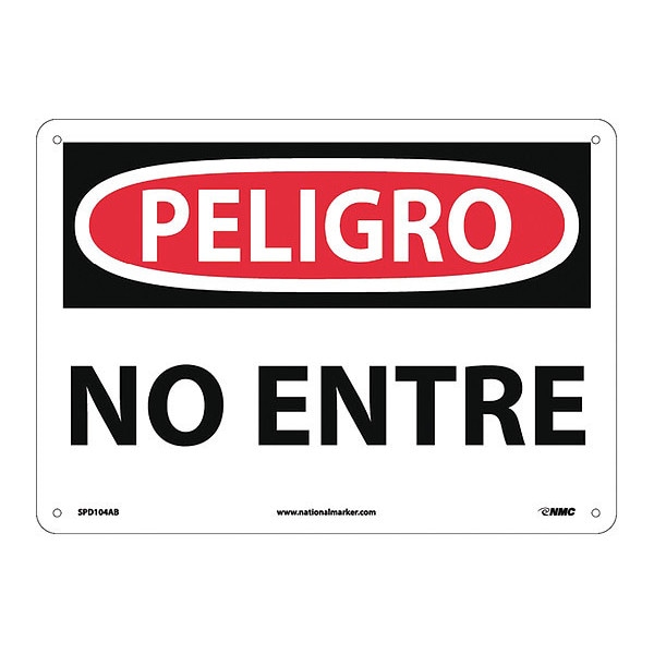 Nmc Danger Do Not Enter Sign - Spanish, SPD104AB SPD104AB | Zoro