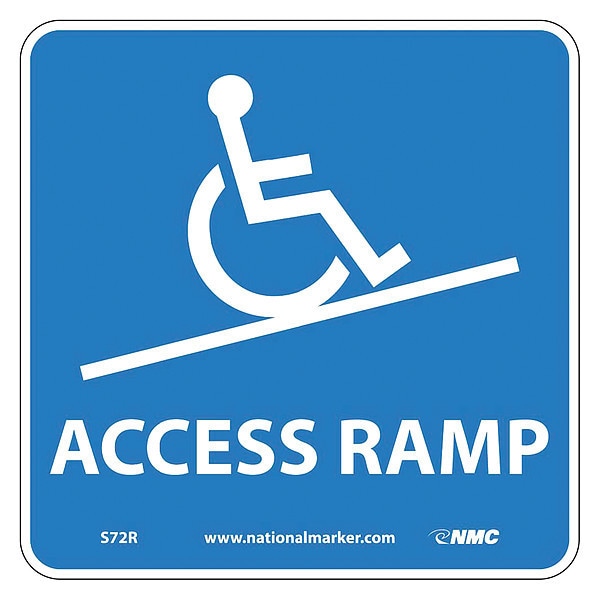 Nmc Ada Location Marker Access Ramp Sign, S72R S72R | Zoro