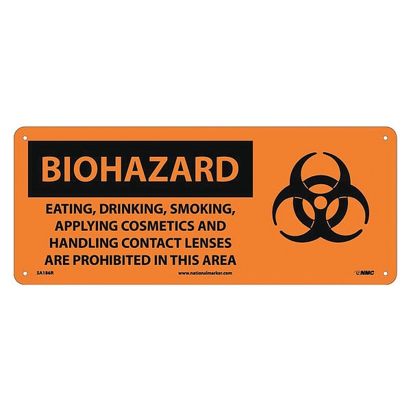Nmc Biohazard Consumables Prohibited In Area Sign, SA186R SA186R | Zoro