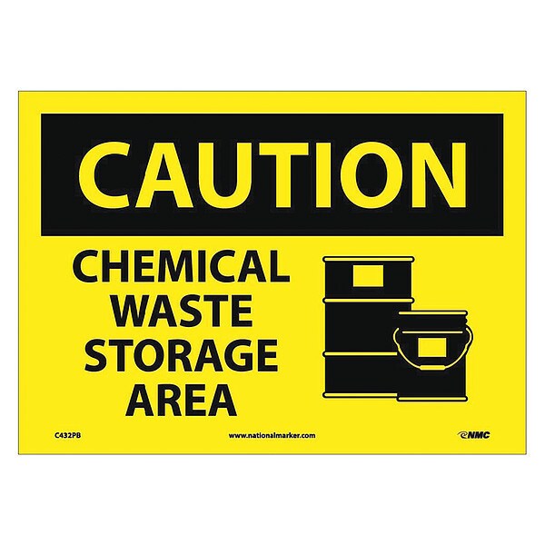 Nmc Caution Chemical Waste Storage Area Sign, C432PB C432PB | Zoro