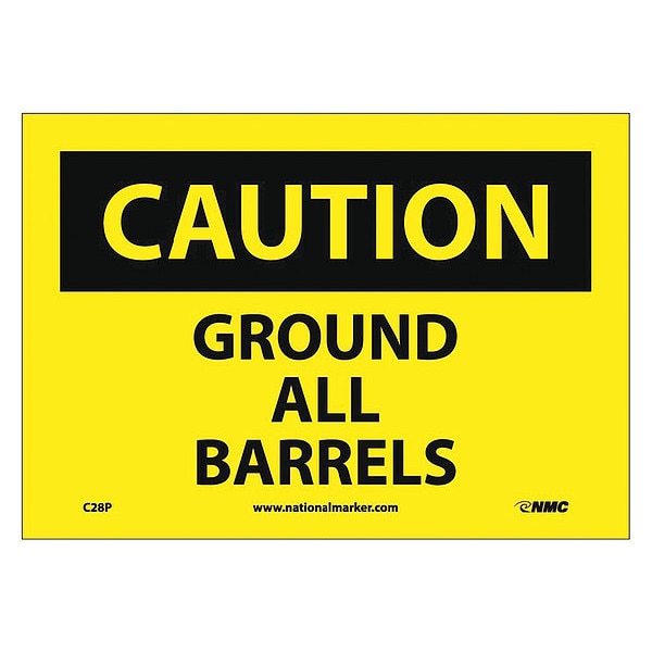 Nmc Caution Ground All Barrels Sign, C28P C28P | Zoro