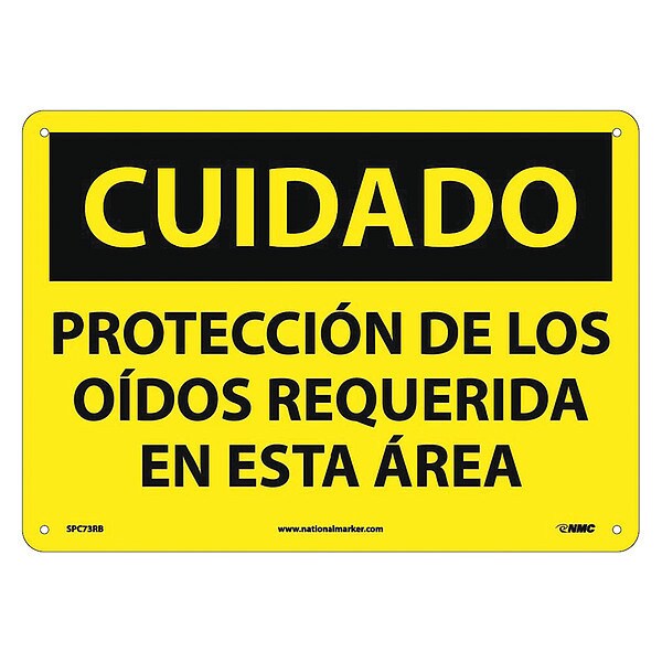 Nmc Caution Hearing Protection Required Sign - Spanish SPC73RB | Zoro