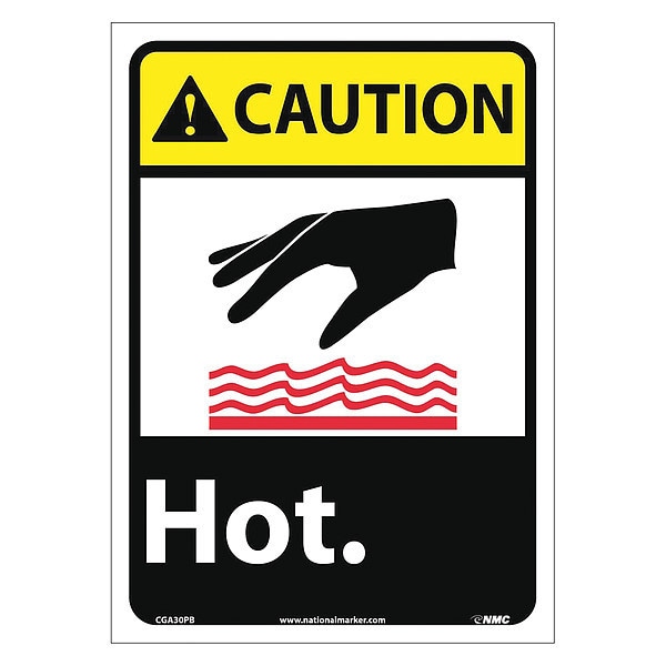 Nmc Caution Hot Sign, CGA30PB CGA30PB | Zoro