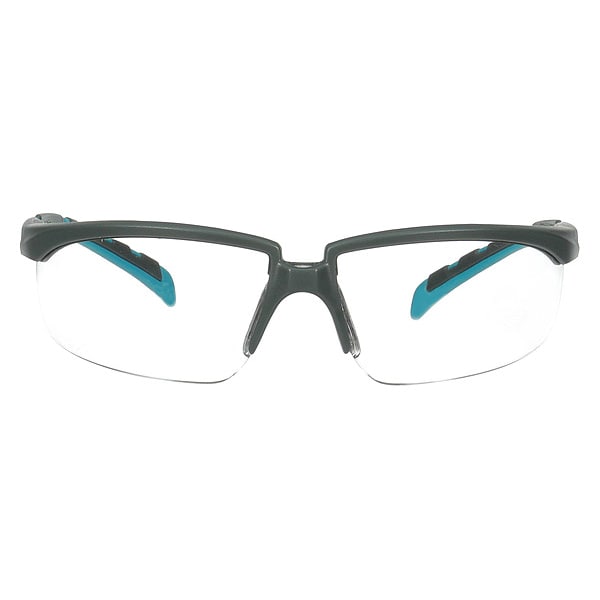 3M Solus 2000 Safety Glasses, Anti-Fog/Scratch, Half-Frame, Gray/Teal ...