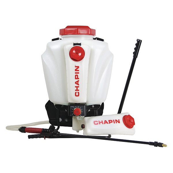 Chapin 4 gal Backpack Sprayer, Poly, 42 in L Hose, 20 in L Wand, Cone ...