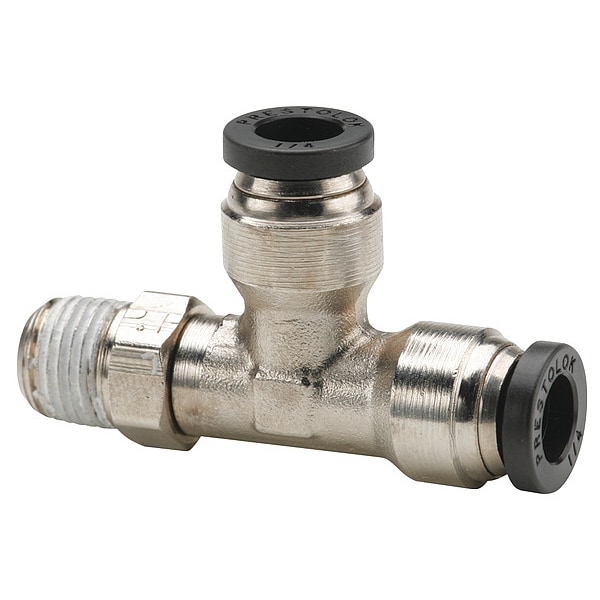 Parker Push-to-Connect, Threaded Male Swivel Run Tee, 3/8 in Tube Size ...