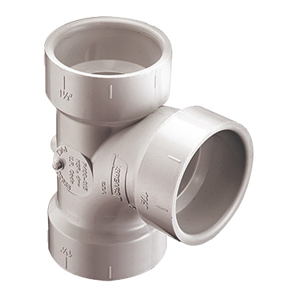 Zoro Select PVC Sanitary Tee, Socket, 3 in Pipe Size P400-030 | Zoro