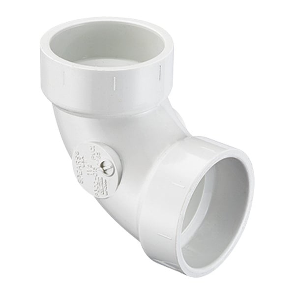 Zoro Select PVC Sanitary Elbow, 90 Degrees, Socket, 4 in Pipe Size P300 ...
