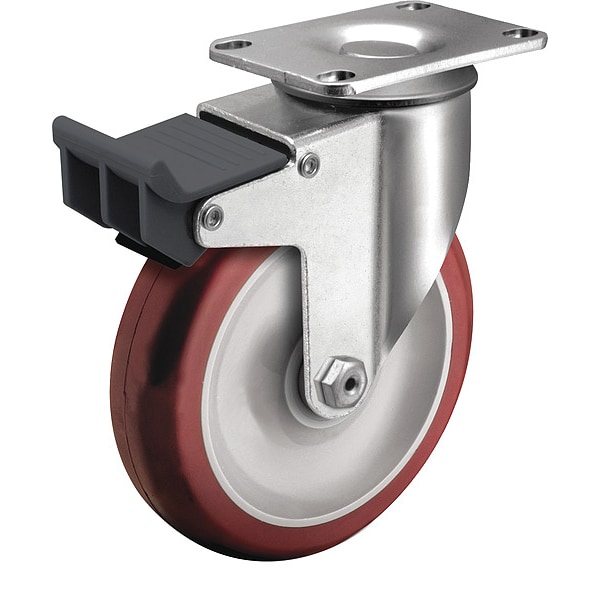 Colson 5" X 1-1/4" Non-Marking Polyurethane Hi-Tech Swivel Caster, Top ...