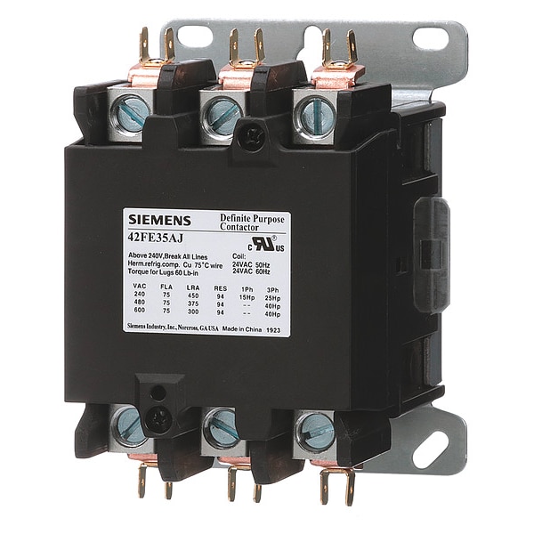 Siemens Definite Purpose Magnetic Contactor, 110V-120V AC, 3 P, Non ...