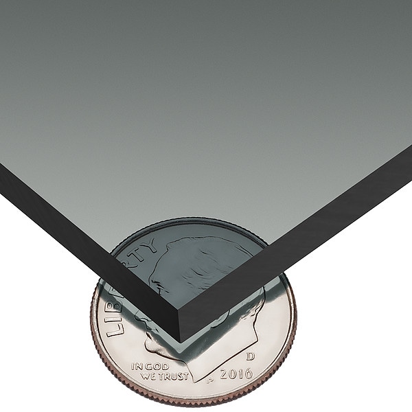 Zoro Select Gray Polycarbonate Polycarbonate Bar 48" L x 1" W x 3/16 ...