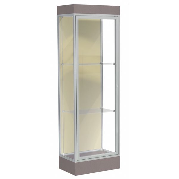 Waddell Display Lighted Floor Display Case 24x76x20, 6" Base, Satin ...