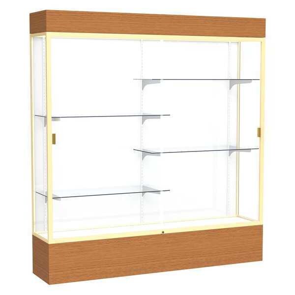 Ghent Lighted Floor Display Case 72x80x16, White, Champange 2176WB-GD ...