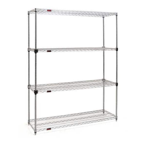 Eagle Group Wire Shelving Unit, 24"D x 36"W x 74"H, 4 Shelves, Silver ...