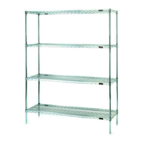 Eagle Group Wire Shelving Unit, 21"D x 60"W x 63"H, 4 Shelves, Chrome ...