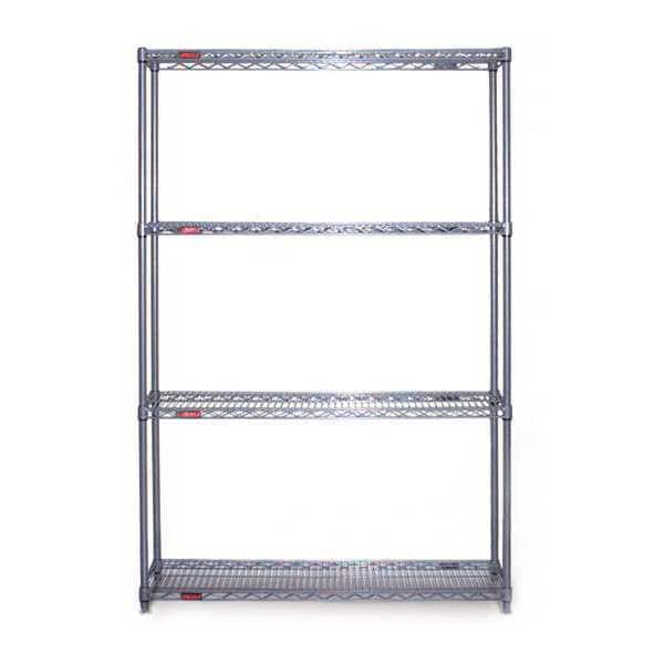 Eagle Group Wire Shelving Unit, 18"D x 36"W x 63"H, 4 Shelves, Gray S4 ...