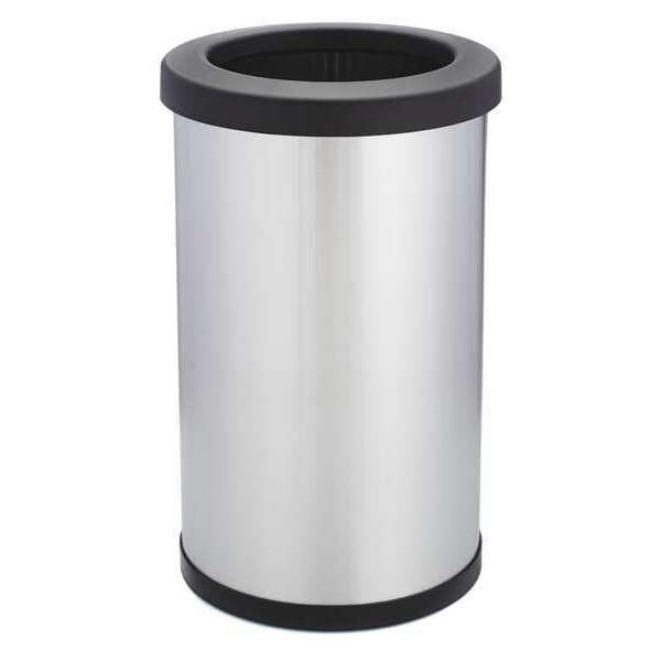 Shop-Can 8 gal. Round Stainless Steel Waste Container, 8 gal., Silver ...