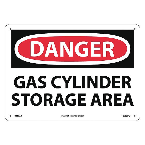 Nmc Danger Gas Cylinders Storage Area Sign, D657AB D657AB | Zoro