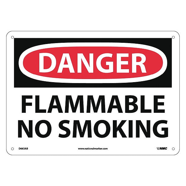 Nmc Danger Flammable No Smoking Sign, D663AB D663AB | Zoro
