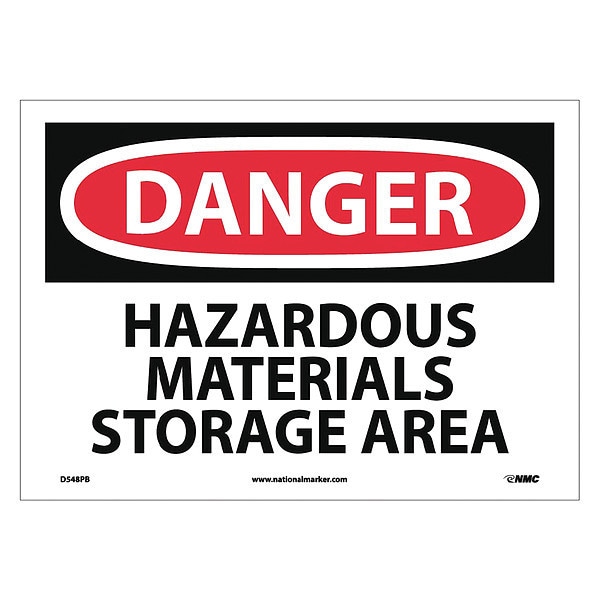 Nmc Danger Hazardous Materials Storage Area Sign, D548PB D548PB | Zoro