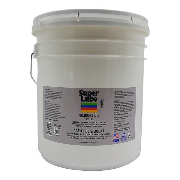 Super Lube 5 gal Pail, Silicone Oil, 350 ISO Viscosity 56305 | Zoro