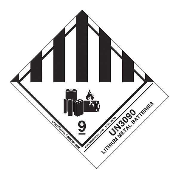 Labelmaster UN3090 Lithium Metal Batteries, PK500 HSNLB5700 | Zoro