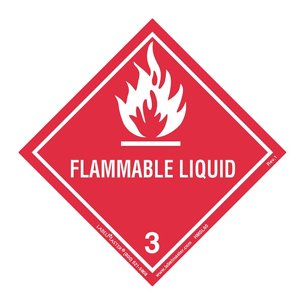 Labelmaster Flammable Liquid Label, Worded, PK25 HMSL60S | Zoro