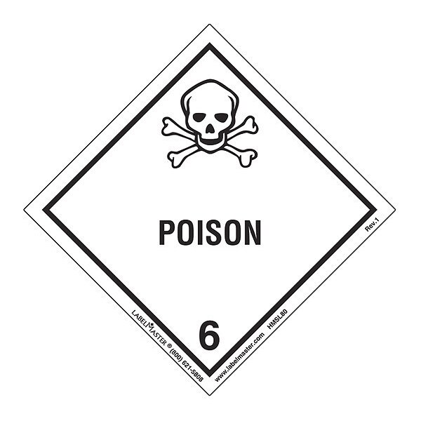 Labelmaster Poison Label, Worded, PVC-Free, PK25 HMSL80S | Zoro