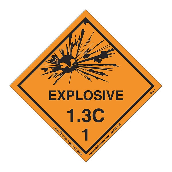 Labelmaster Explosive 1.3 C Label, Vinyl, PK500 SLEXP13C | Zoro