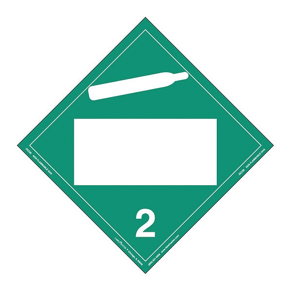 Labelmaster Non Flammable Gas Placard, Vinyl, PK25 ZEZ3B | Zoro