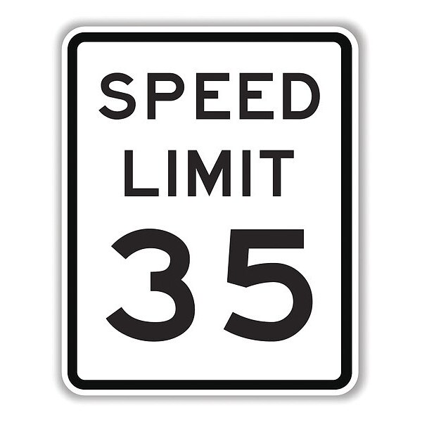 Tapco High Speed Limit 35 Sign, 24" x 30", HIP 373-00275 | Zoro