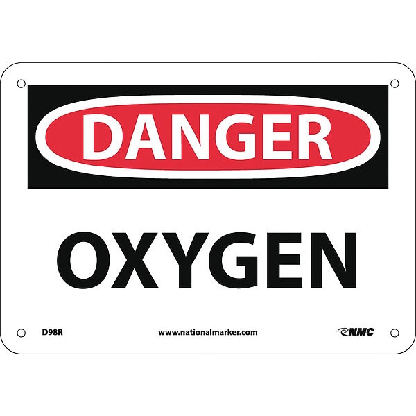 Nmc Danger Oxygen Sign, D98R D98R | Zoro