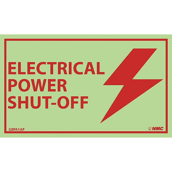 Nmc Electrical Power Shut-Off Label, Pk5, GEPA1AP GEPA1AP | Zoro