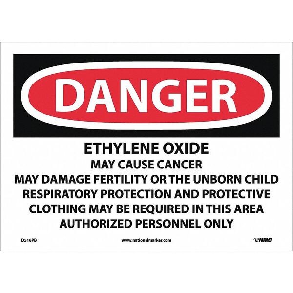 Nmc Ethylene Oxide Cancer Hazard.. Sign, D516PB D516PB | Zoro
