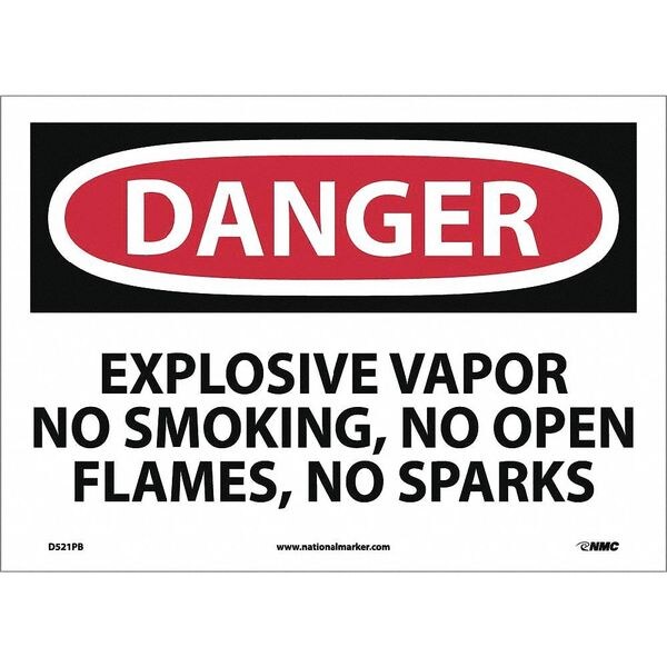 Nmc Explosive Vapor No Smoking N.. Sign, D521PB D521PB | Zoro
