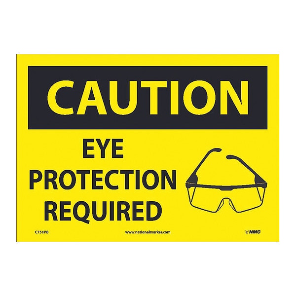 Nmc Eye Protection Sign With Graphic C751PB | Zoro