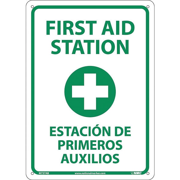 Nmc First Aid Station Sign - Bilingual, M737AB M737AB | Zoro