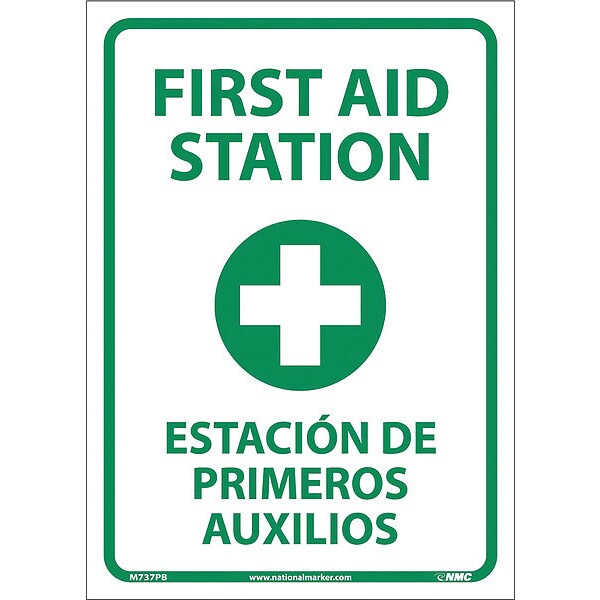 Nmc First Aid Station Sign - Bilingual, M737PB M737PB | Zoro