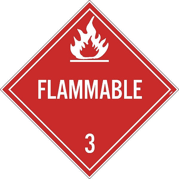 Nmc Flammable 3 Dot Placard Sign, Material: Adhesive Backed Vinyl ...