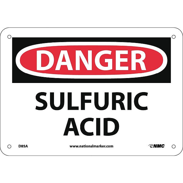 Nmc Danger Sulfuric Acid Sign, D85A D85A | Zoro