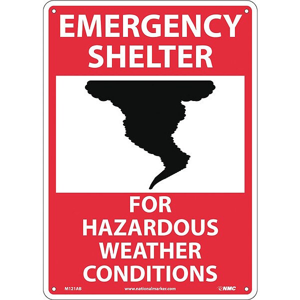 Nmc Hazardous Weather Shelter Sign, M121AB M121AB | Zoro